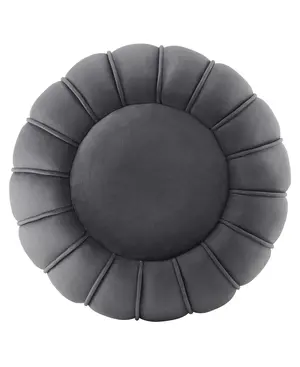 MODWAY Celebrate Channel Tufted Performance Velvet Ottoman - Gray