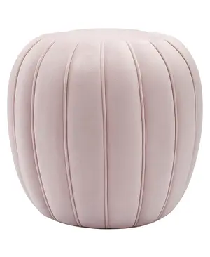 MODWAY Celebrate Channel Tufted Performance Velvet Ottoman - Pink