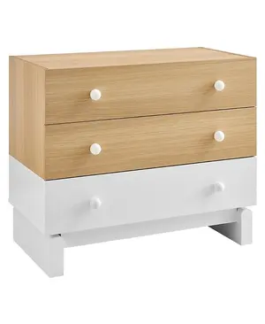 MODWAY Nolia 3-drawer Color Block Dresser - Oak White