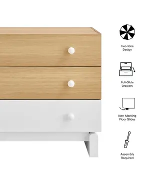 MODWAY Nolia 3-drawer Color Block Dresser