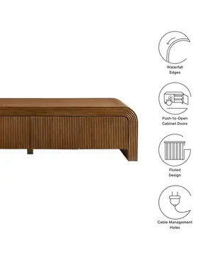 MODWAY Waterflute 68 Fluted Tv Stand - Walnut