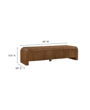 MODWAY Waterflute 68 Fluted Tv Stand - Walnut