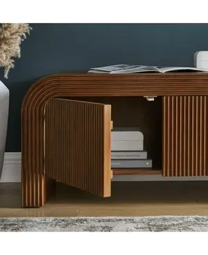 MODWAY Waterflute 68 Fluted Tv Stand - Walnut