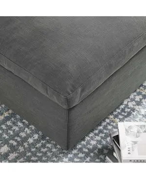 MODWAY Commix Down Filled Overstuffed Ottoman - Gray
