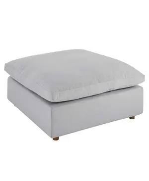 MODWAY Commix Down Filled Overstuffed Ottoman Light Gray