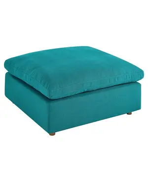 MODWAY Commix Down Filled Overstuffed Ottoman Teal