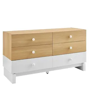 MODWAY Nolia 6-drawer Color Block Dresser - Oak White