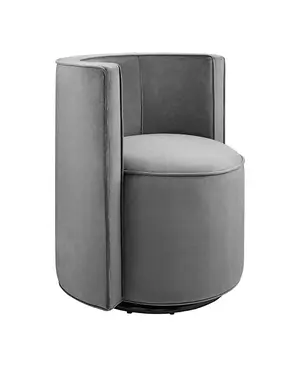 MODWAY Della Performance Velvet Fabric Swivel Chair - Gray