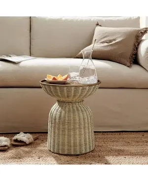 MODWAY Lazaro Round Rattan Side Table