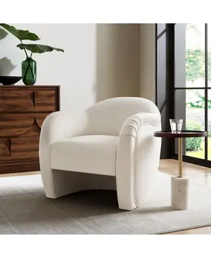 MODWAY Compose Performance Velvet Accent Chair - Alabaster
