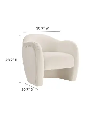 MODWAY Compose Performance Velvet Accent Chair - Alabaster