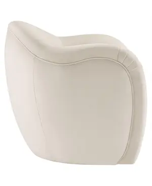 MODWAY Compose Performance Velvet Accent Chair - Alabaster