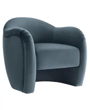 MODWAY Compose Performance Velvet Accent Chair Cadet Blue