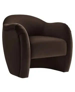 MODWAY Compose Performance Velvet Accent Chair Chocolate Brown