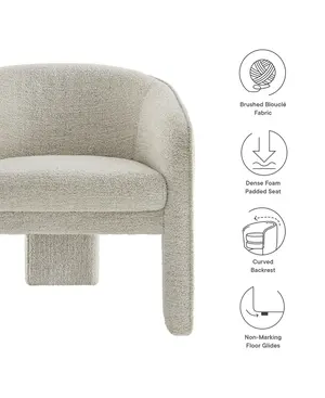 MODWAY Greer Barrel Accent Chair - Parchment