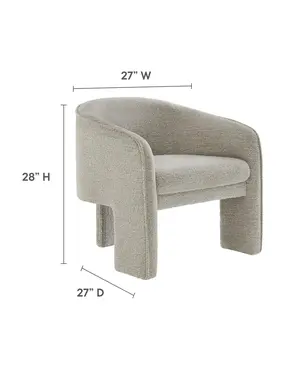 MODWAY Greer Barrel Accent Chair - Parchment