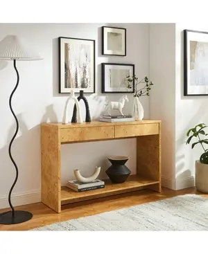 MODWAY Hudson 2-drawer Burl Wood Console Table