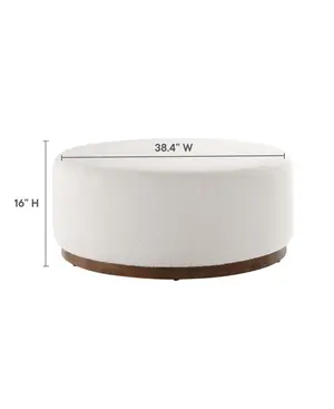 MODWAY Tilden Large 38 Round Boucle Upholstered Upholstered Ottoman