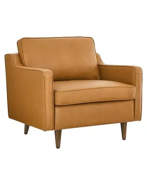 MODWAY Impart Genuine Leather Armchair Tan