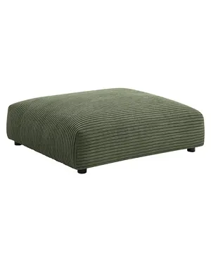 MODWAY Solace Modular Corduroy Upholstered Ottoman - Fern