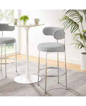 MODWAY Albie Fabric Bar Stools, Set Of 2