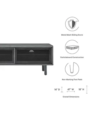 MODWAY Kurtis 47" Tv Stand - Charcoal