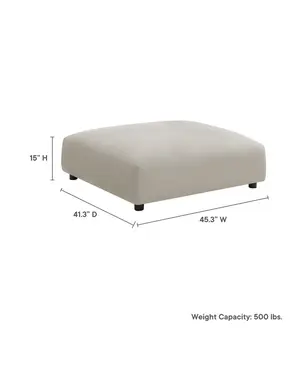 MODWAY Solace Modular Upholstered Fabric Ottoman - Linen