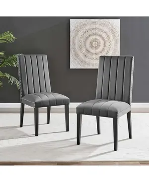 MODWAY Catalyst Performance Velvet Dining Side Chairs, Set Of 2