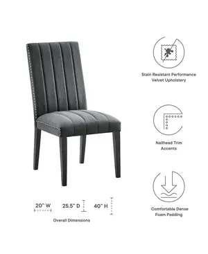 MODWAY Catalyst Performance Velvet Dining Side Chairs, Set Of 2