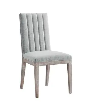 MODWAY Maisonette French Vintage Tufted Fabric Fabric Dining Side Chair - Light Gray