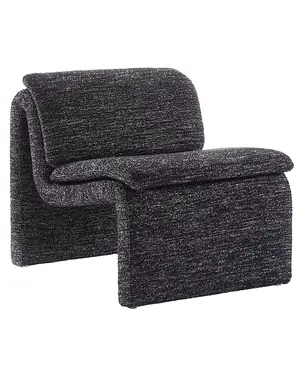 MODWAY Dune Boucle Upholstered Armless Accent Chair - Charcoal