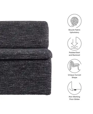 MODWAY Dune Boucle Upholstered Armless Accent Chair - Charcoal