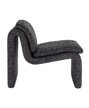 MODWAY Dune Boucle Upholstered Armless Accent Chair - Charcoal