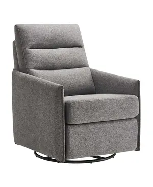 MODWAY Etta Upholstered Fabric Lounge Chair Light Gray