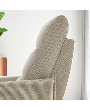 MODWAY Etta Upholstered Fabric Lounge Chair - Oatmeal