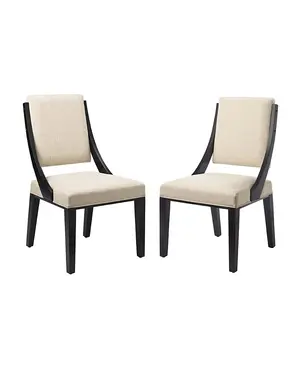 MODWAY Cambridge Upholstered Fabric Dining Chairs, Set Of 2 - Beige