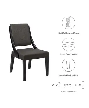 MODWAY Cambridge Upholstered Fabric Dining Chairs, Set Of 2 - Gray