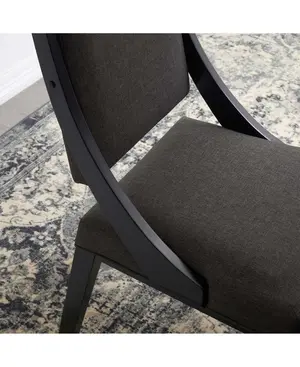 MODWAY Cambridge Upholstered Fabric Dining Chairs, Set Of 2 - Gray