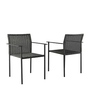 MODWAY Lagoon Outdoor Patio Dining Armchairs, Set Of 2 - Charcoal