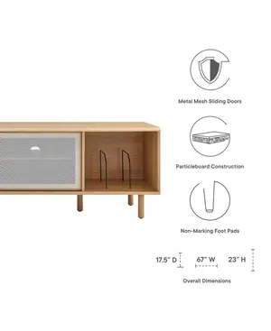MODWAY Kurtis 67 Tv And Vinyl Record Stand