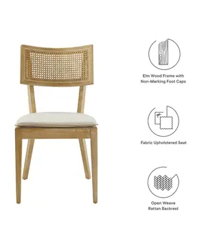 MODWAY Caledonia Fabric Upholstered Wood Dining Chair, Set Of 2