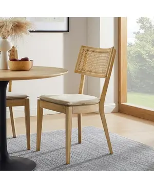 MODWAY Caledonia Fabric Upholstered Wood Dining Chair, Set Of 2