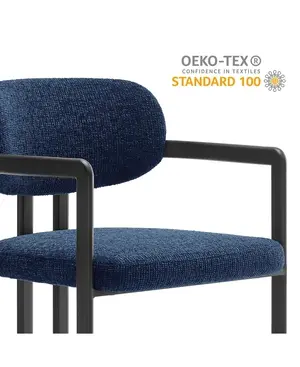 MODWAY Elio Barrel Fabric And Metal Dining Chair