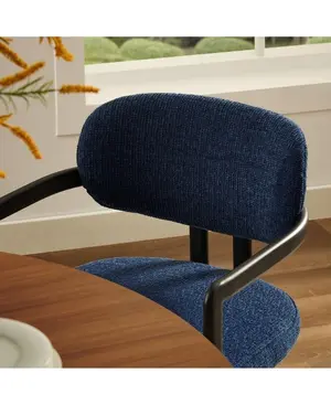 MODWAY Elio Barrel Fabric And Metal Dining Chair