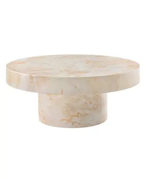 MODWAY Alora Indoor Outdoor Patio Concrete Round Coffee Table - Honey Onyx