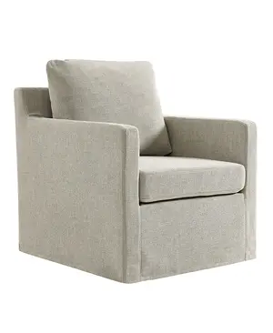 MODWAY Serene Fabric Slipcovered Swivel Armchair - Linen