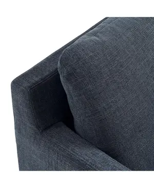 MODWAY Serene Fabric Slipcovered Swivel Armchair - Slate Blue
