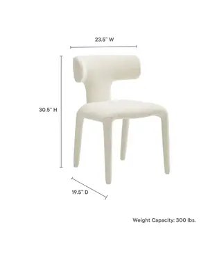 MODWAY Stellan Curved Back Boucle Upholstered Dining Chair, Set Of 2 - Cream