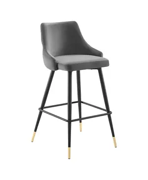 MODWAY Adorn Performance Velvet Bar Stool - Gray