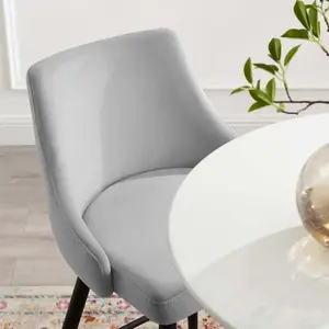 MODWAY Adorn Performance Velvet Bar Stool - Light Gray